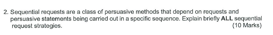 Solved 2. Sequential requests are a class of persuasive | Chegg.com