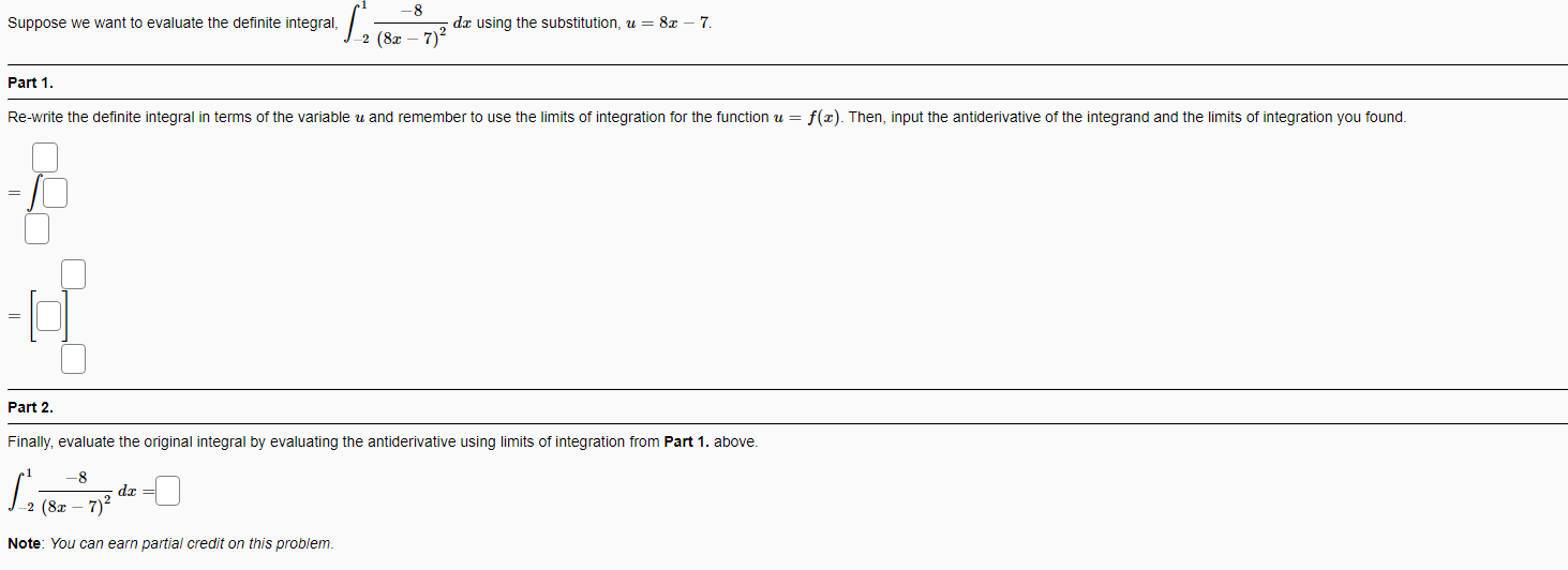 Solved Suppose we want to evaluate the definite integral, | Chegg.com