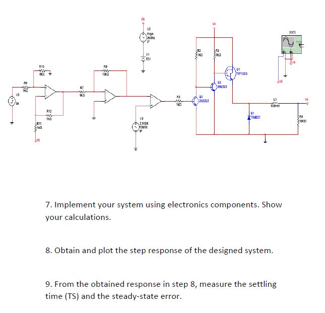 Solved Implement your system using electronics components. | Chegg.com