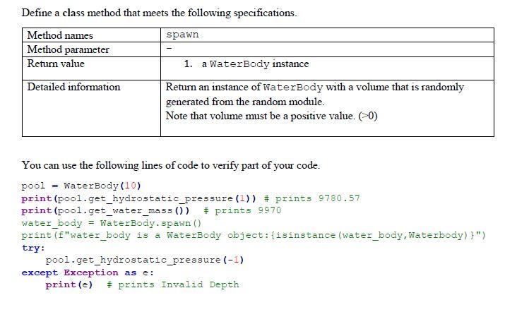 Solved Define a class that meets the following | Chegg.com