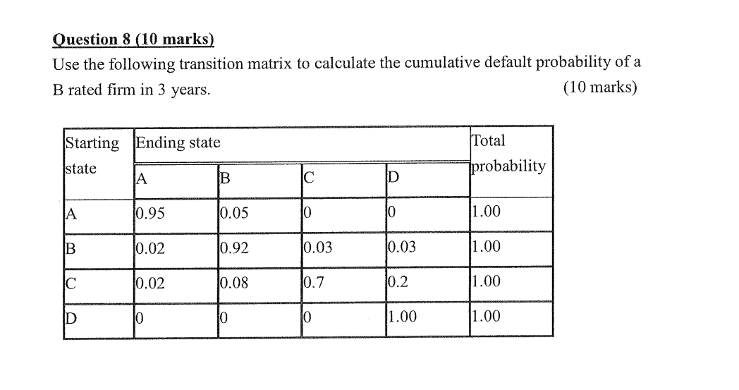 Solved Question 8 (10 marks) Use the following transition | Chegg.com
