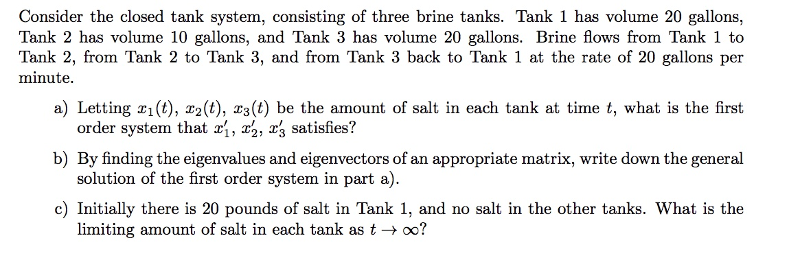 Solved Consider the closed tank system, consisting of three | Chegg.com