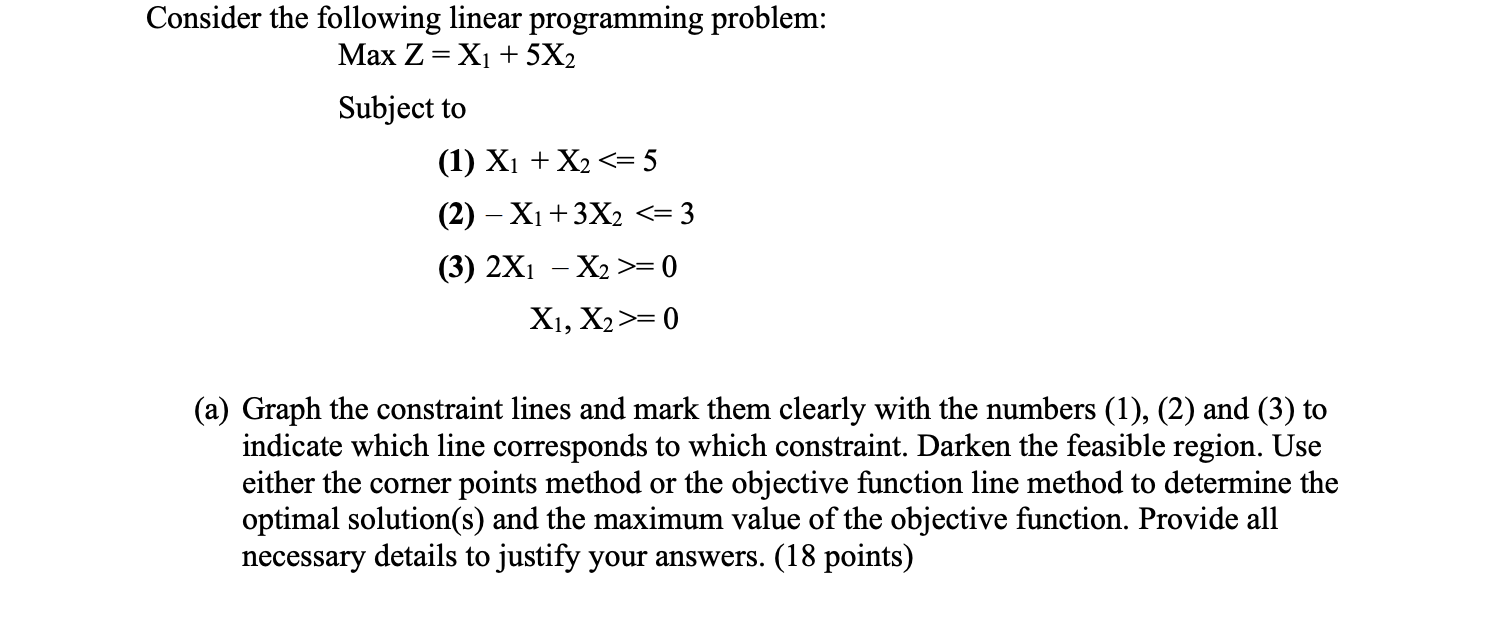 Solved Consider the following linear programming problem: | Chegg.com