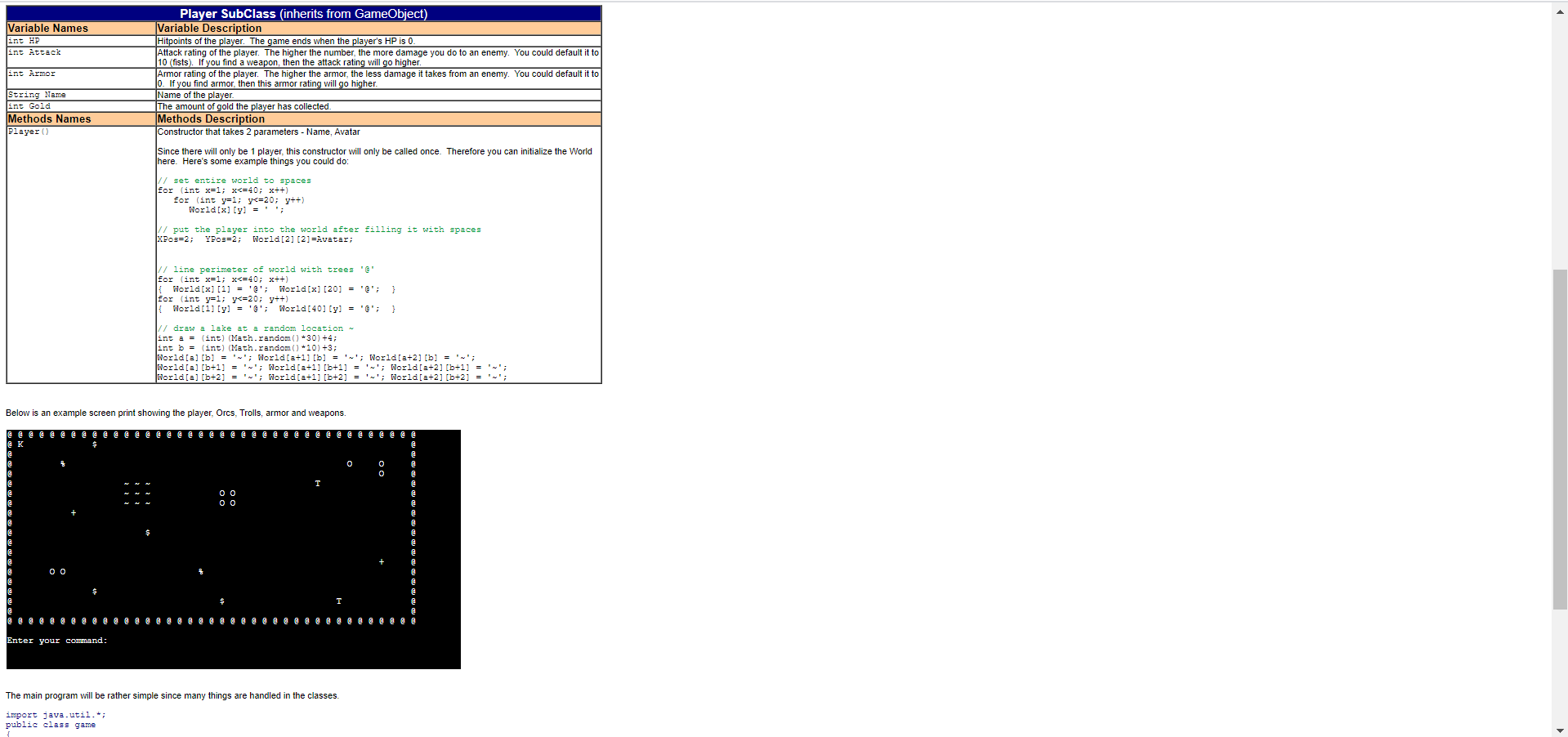 Solved Create An Enemy Class Player Class And Game Object 