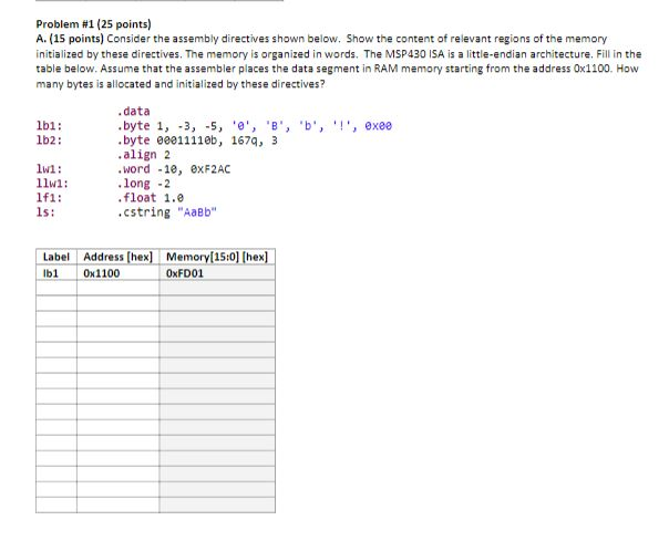 Problem #1 (25 points) A. (15 points) Consider the | Chegg.com