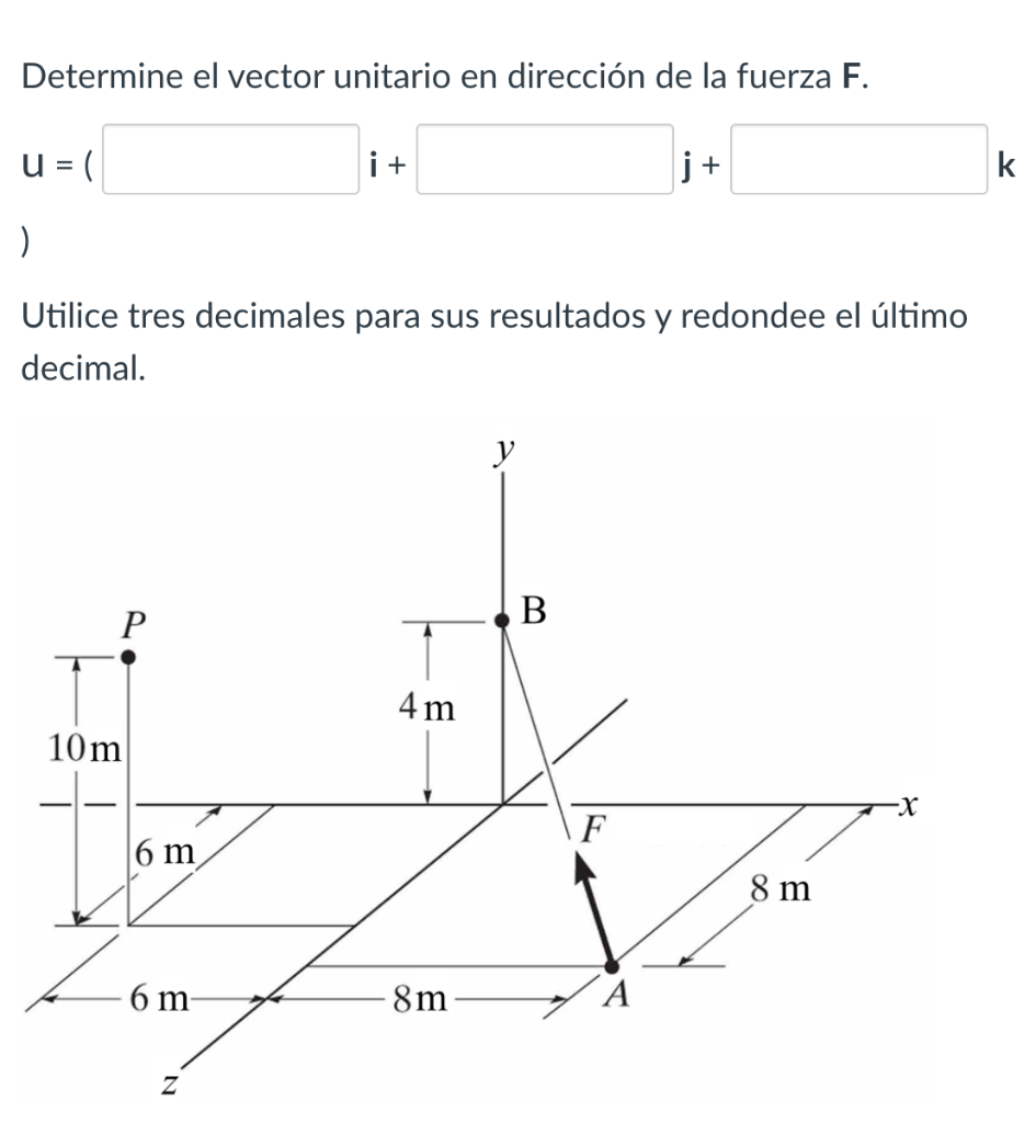Solved Determine el vector unitario en dirección de la | Chegg.com