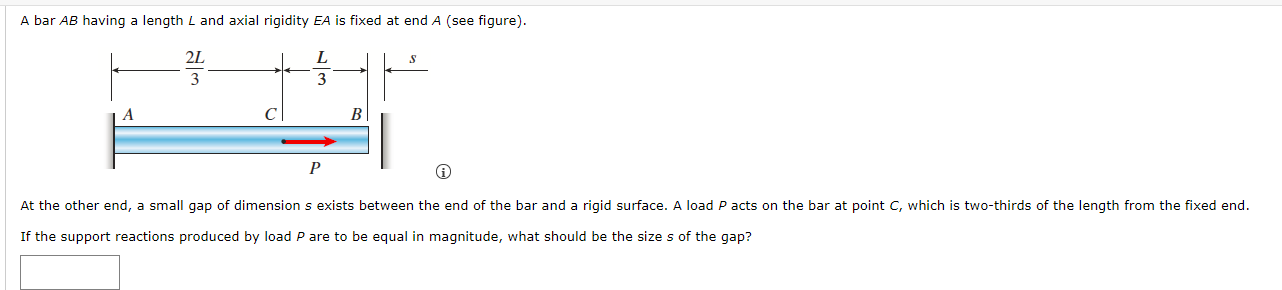Solved A bar AB having a length L and axial rigidity EA is | Chegg.com