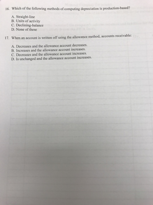 Solved Which of the following methods of computing | Chegg.com