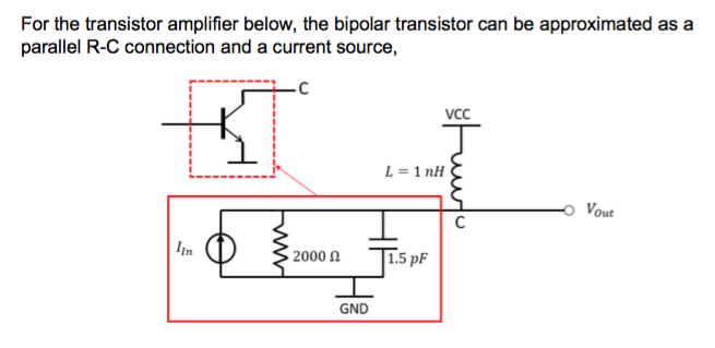 Solved For the transistor amplifier below, the bipolar | Chegg.com