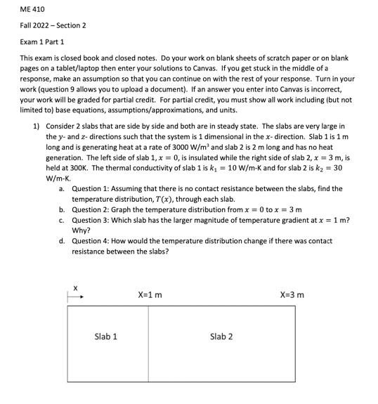 Exam 1 Part 1 This exam is closed book and closed | Chegg.com