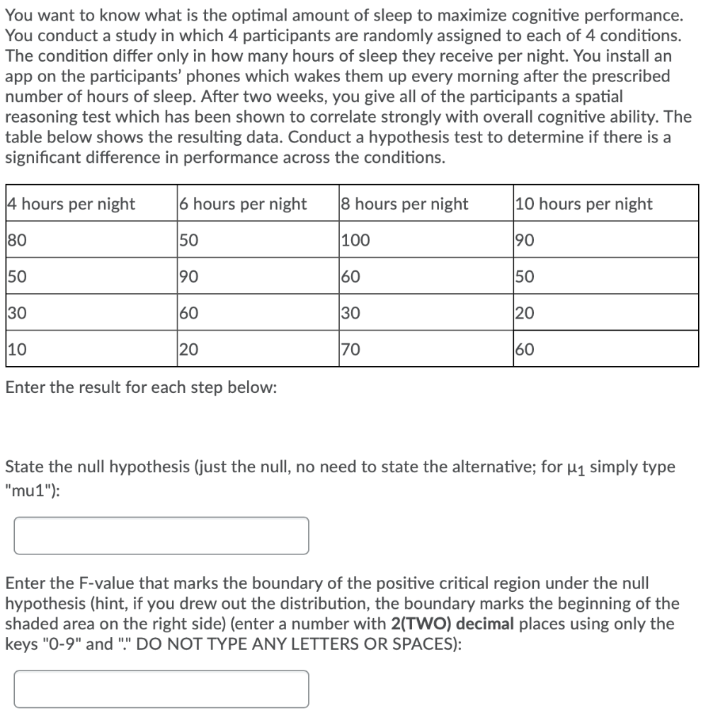 You want to know what is the optimal amount of sleep | Chegg.com