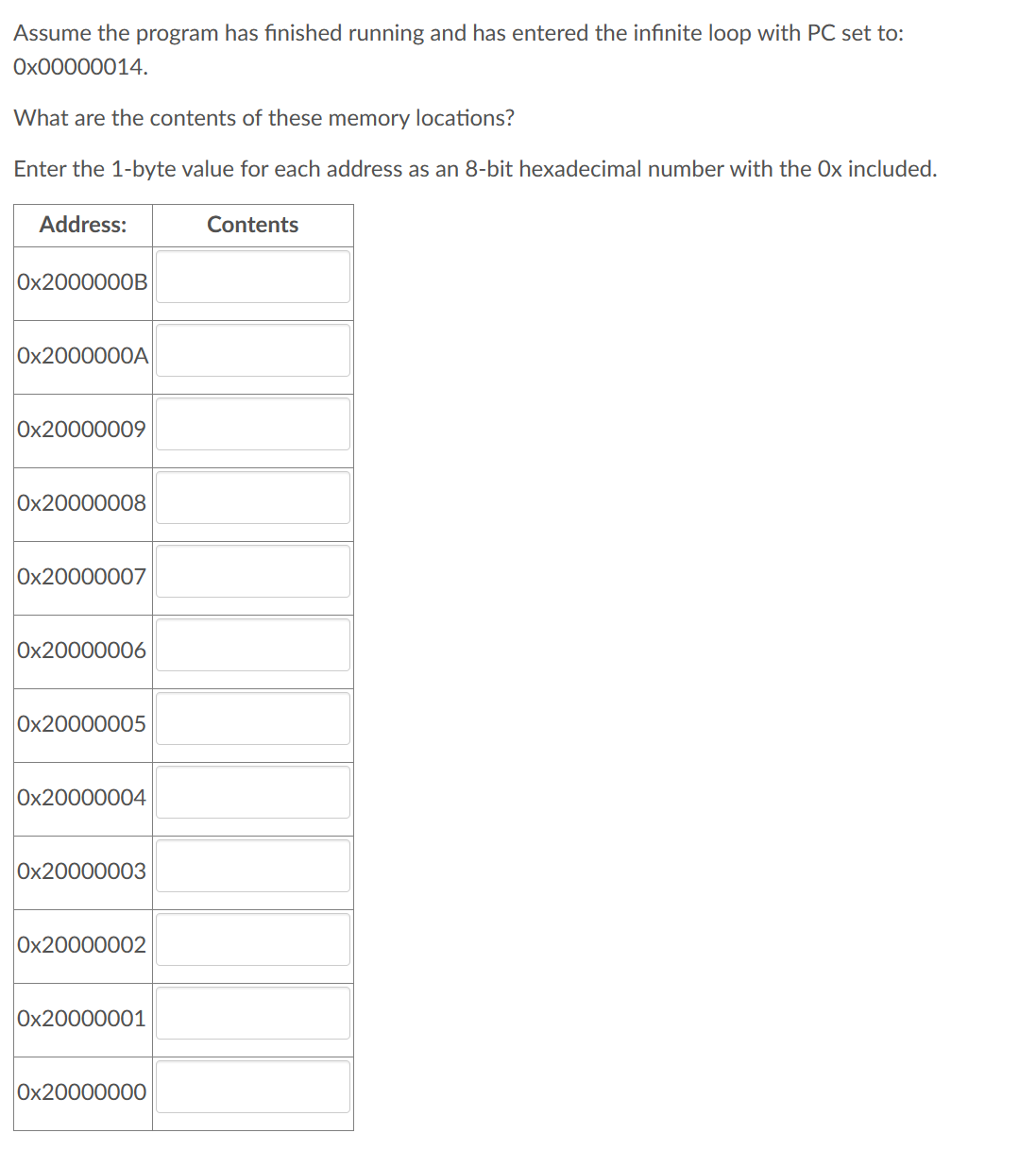 Solved For the next three questions, refer to this assembly | Chegg.com