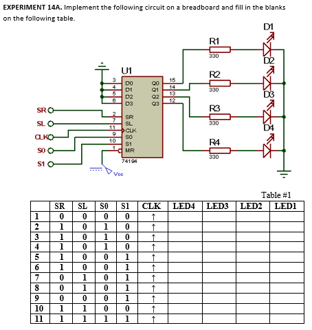 EXPERIMENT 14A. Implement the following circuit on a | Chegg.com