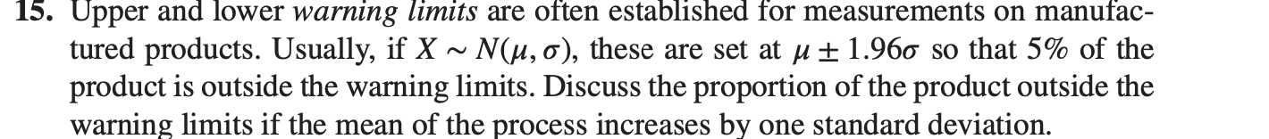 5. Upper and lower warning limits are often | Chegg.com