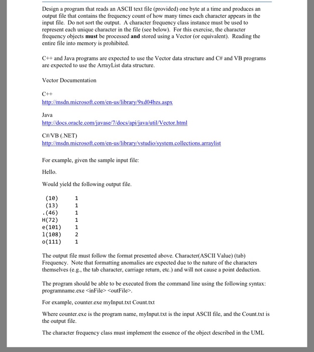 Design a program that reads an ASCII text file | Chegg.com Design a program that reads an ASCII text file | Chegg.com