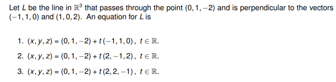 Solved Let L be ﻿the line in R3 ﻿that passes through the | Chegg.com