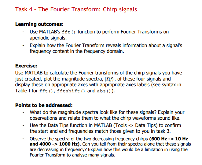 Solved Task 2 - The Fourier Transform: Periodic Signals? | Chegg.com
