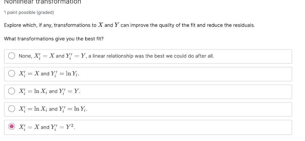 Solved Nonlinear transformation 1 point possible (graded) | Chegg.com
