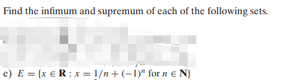 Solved Find the infimum and supremum of each of the | Chegg.com