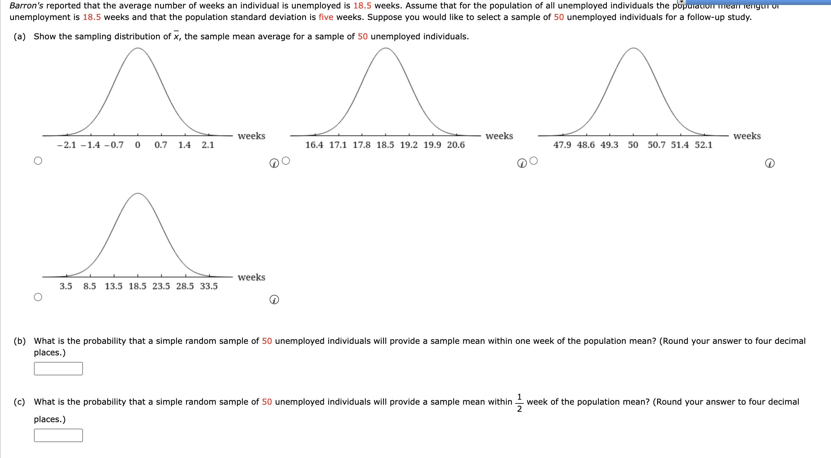 Solved (a) Show the sampling distribution of xˉ, the sample | Chegg.com