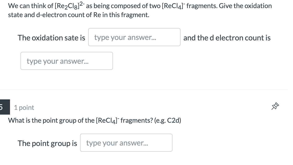 Solved We can think of [Re2C1812- as being composed of two | Chegg.com