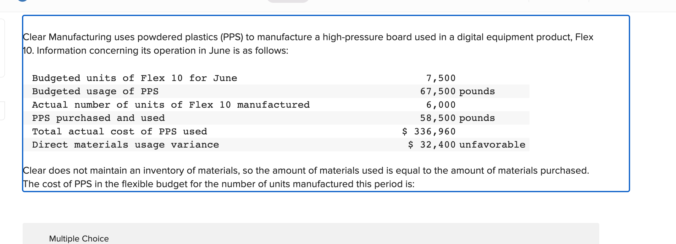 Solved Slear Manufacturing uses powdered plastics (PPS) to | Chegg.com