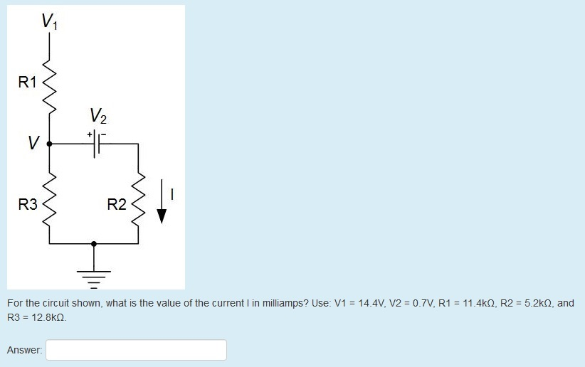 Solved V. R1 V2 R3 R2 For the circuit shown, what is the | Chegg.com