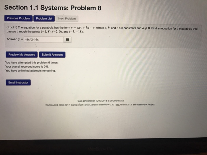 Solved Section 1.1 Systems: Problem 8 Previous | Chegg.com