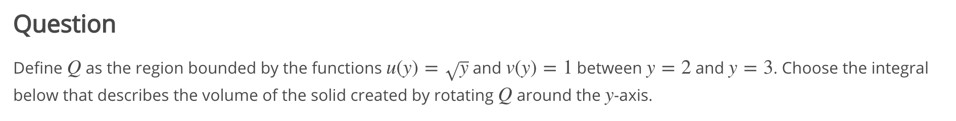 Solved Define Q as the region bounded by the functions | Chegg.com