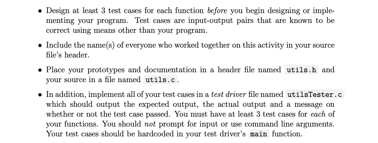 Solved Problem Statement To get some practice designing and | Chegg.com