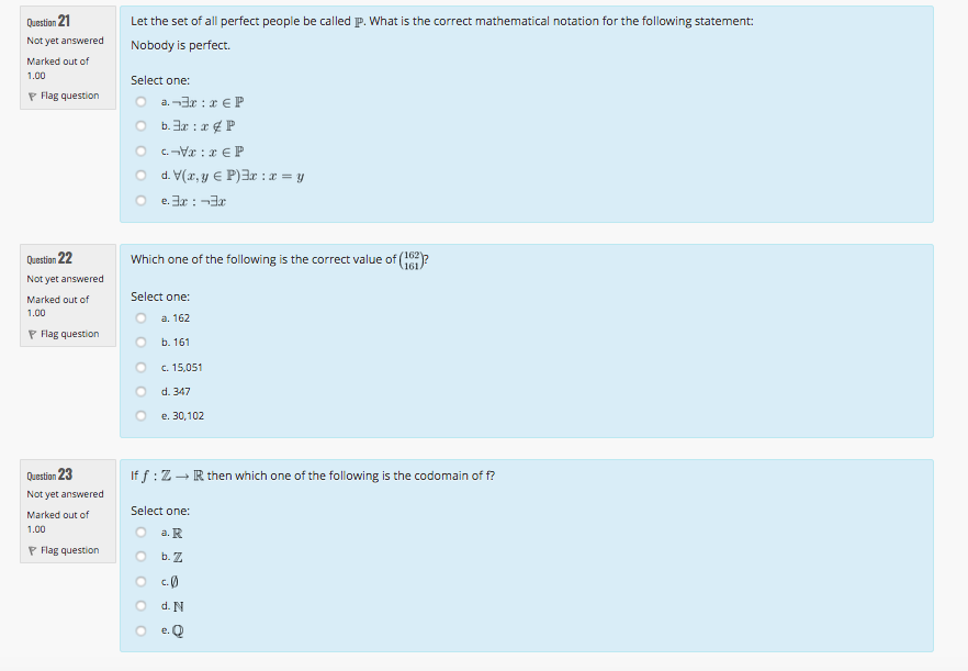 Solved Question 21 Not yet answered Marked out of 1.00 Let | Chegg.com