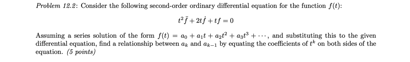 Solved Please solve the following problem:Problem 12.2: | Chegg.com