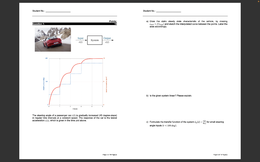 Points: Muestion 1: a) Draw the static steady state | Chegg.com