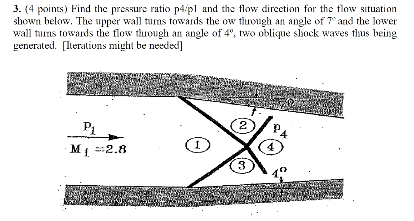 3. ( 4 points) Find the pressure ratio p4/p1 and the | Chegg.com