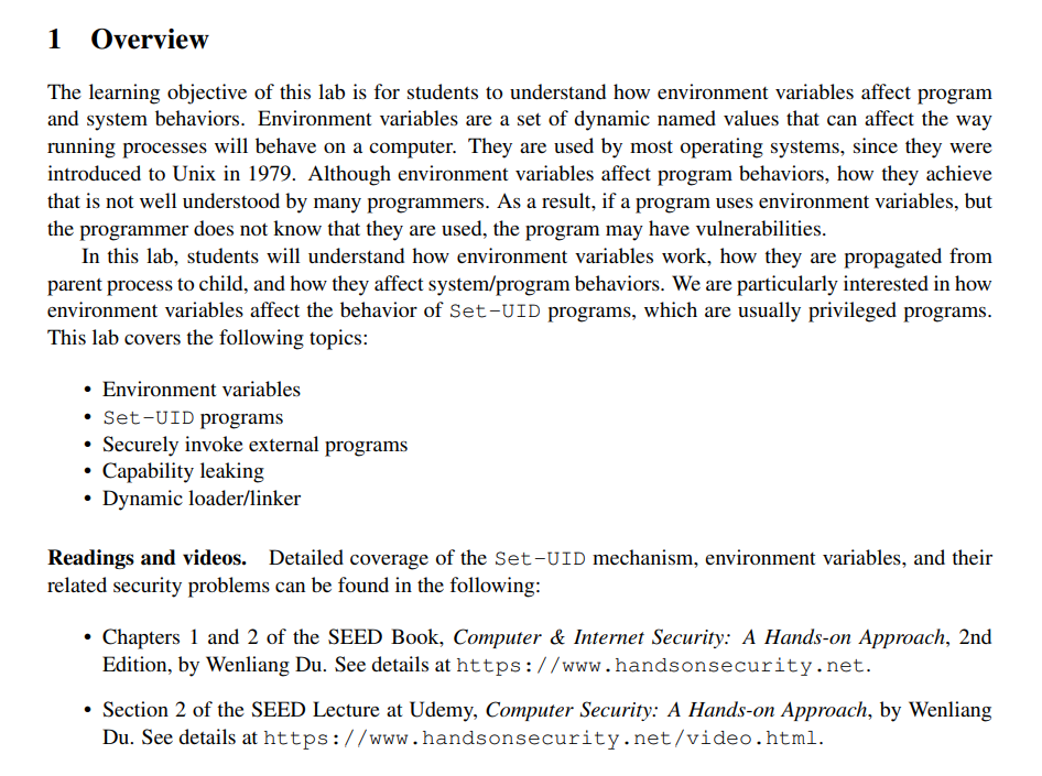 Solved Seed Labs Environment Variable And Set Uid Program 