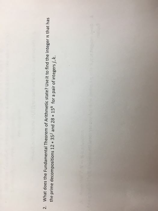 Solved What does the Fundamental Theorem of Arithmetic | Chegg.com