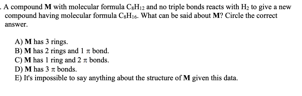 Solved A compound M with molecular formula C3H12 and no | Chegg.com