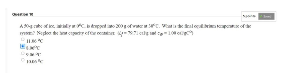 Solved Question 4 5 points Saved When 100 g of ice at 0°C is | Chegg.com Solved Question 4 5 points Saved When 100 g of ice at 0°C is | Chegg.com