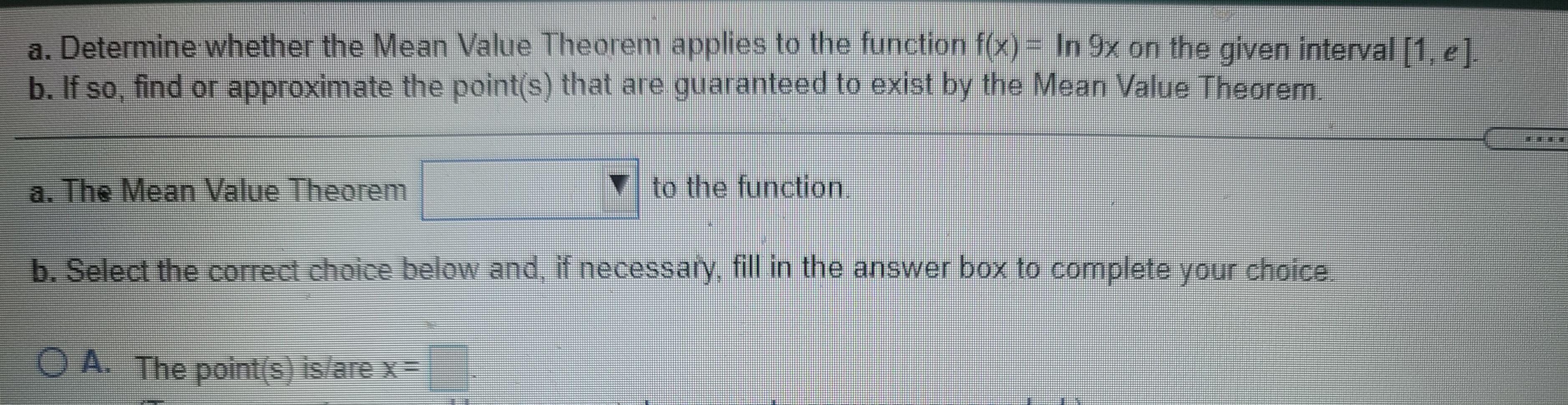 Solved a. Determine whether the Mean Value Theorem applies | Chegg.com