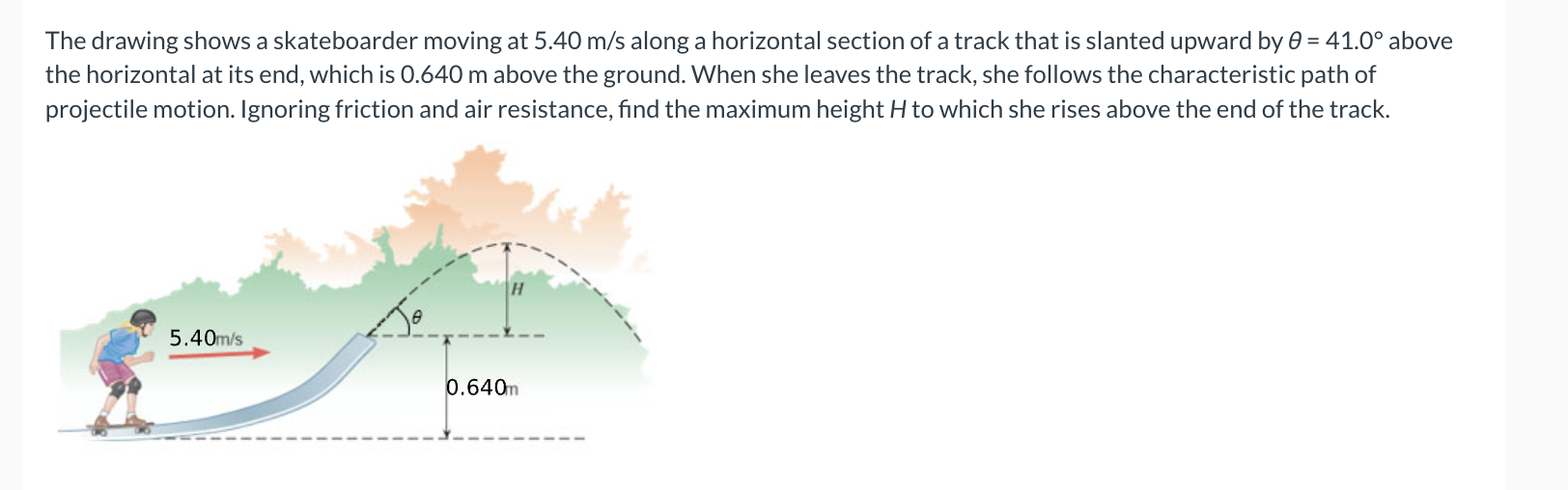 Solved The drawing shows a skateboarder moving at 5.40ms | Chegg.com
