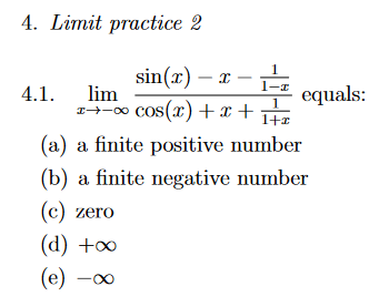 Solved Limit practice | Chegg.com