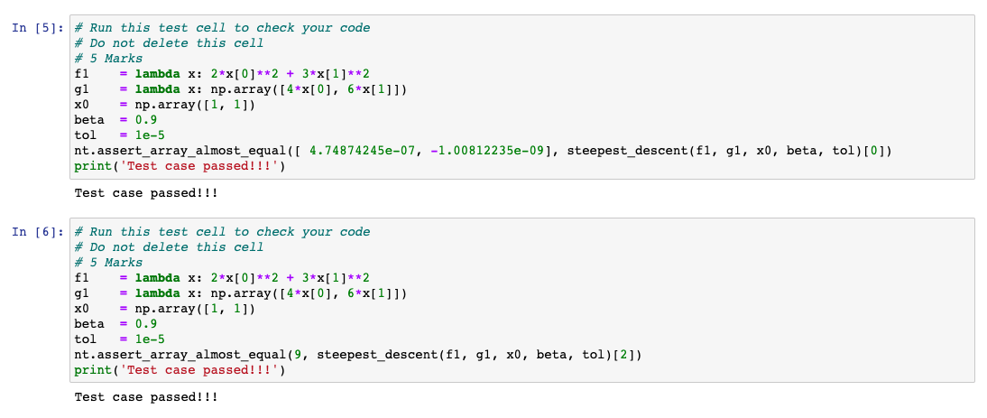 Solved Write a function steepest_descent which implements | Chegg.com