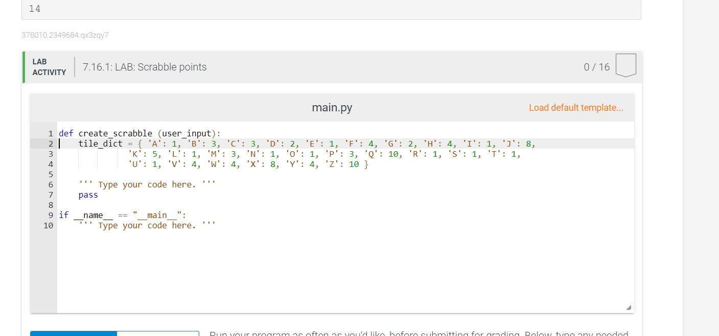 Solved Scrabble points Learning Objectives In this lab, you | Chegg.com