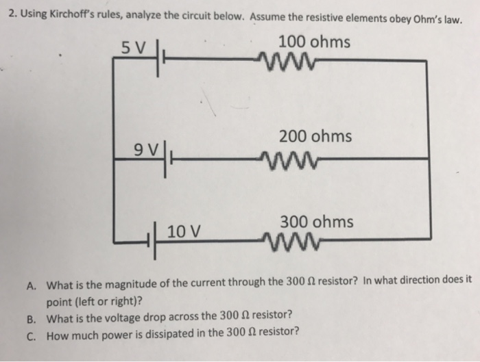 Solved Using Kirchhoff's rules, analyze the circuit below. | Chegg.com