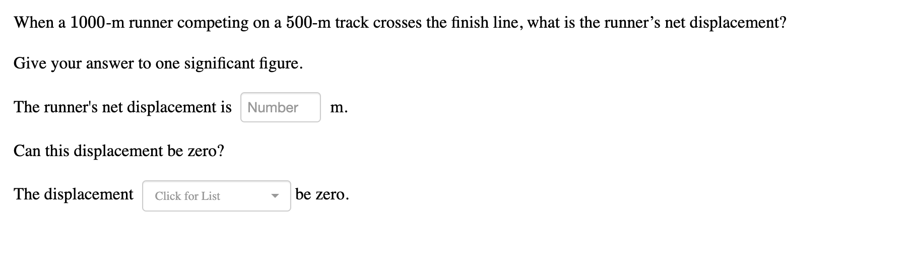 Solved When a 1000-m ﻿runner competing on a 500-m ﻿track | Chegg.com