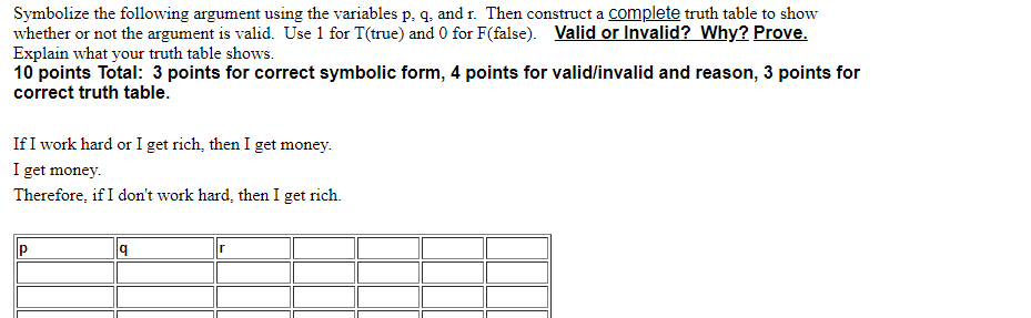 Solved Symbolize the following argument using the variables | Chegg.com
