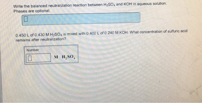 Solved Write the balanced neutralization reaction between | Chegg.com