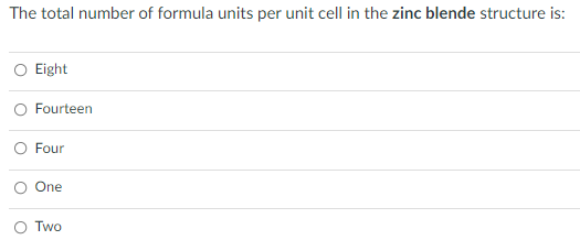 Solved The total number of formula units per unit cell in | Chegg.com