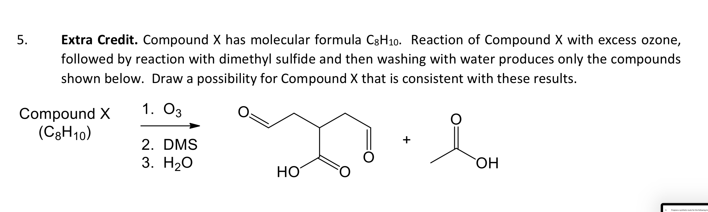 Solved 5. Extra Credit. Compound X has molecular formula | Chegg.com