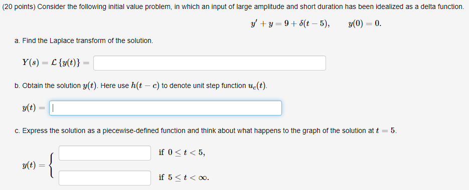 Solved 20 points) Consider the following initial value | Chegg.com